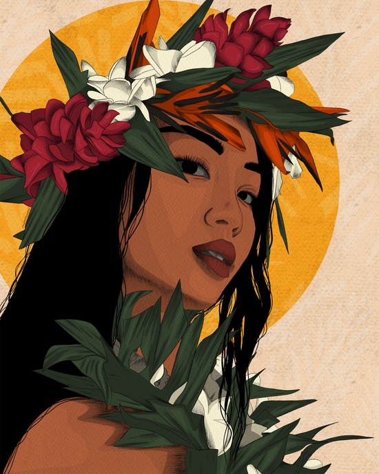 Pualani Crown Art Print – Mayan Llanera Art & Design Co